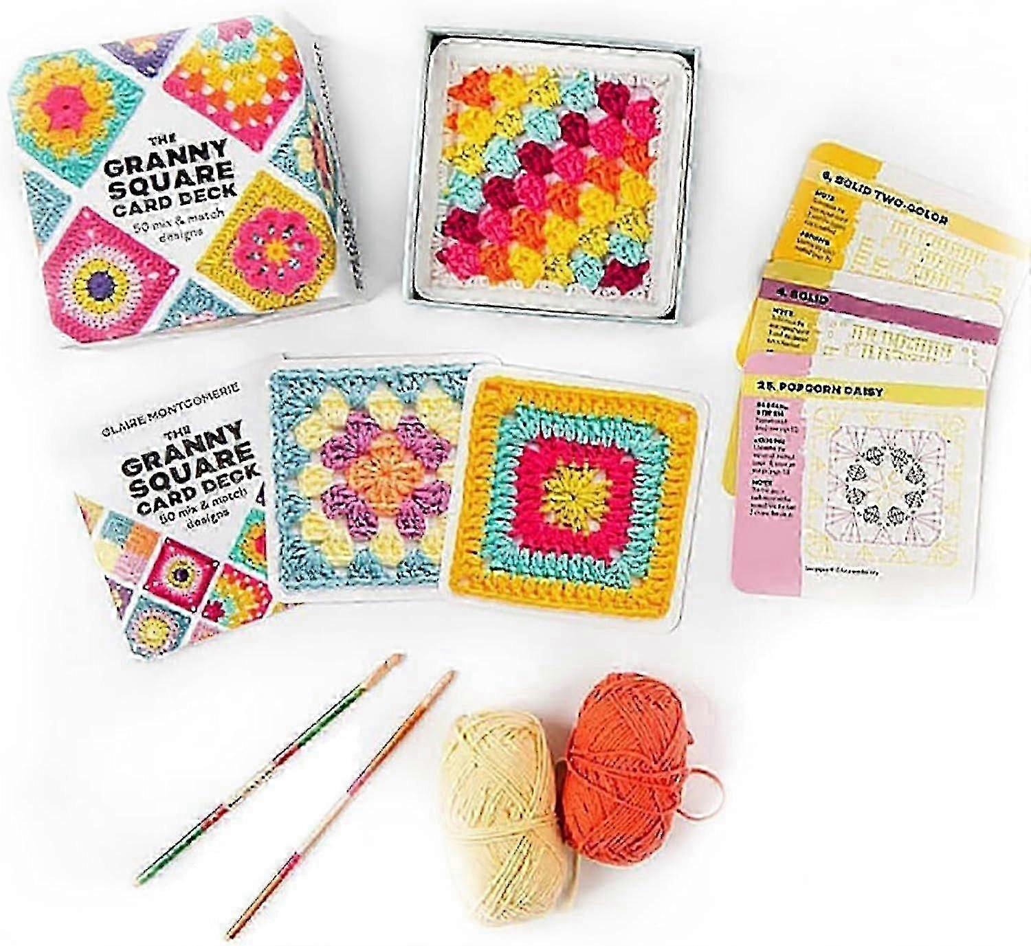 The Granny Square Card Deck, 50 Mix & Match Designs Cards, Knitting Kit ...