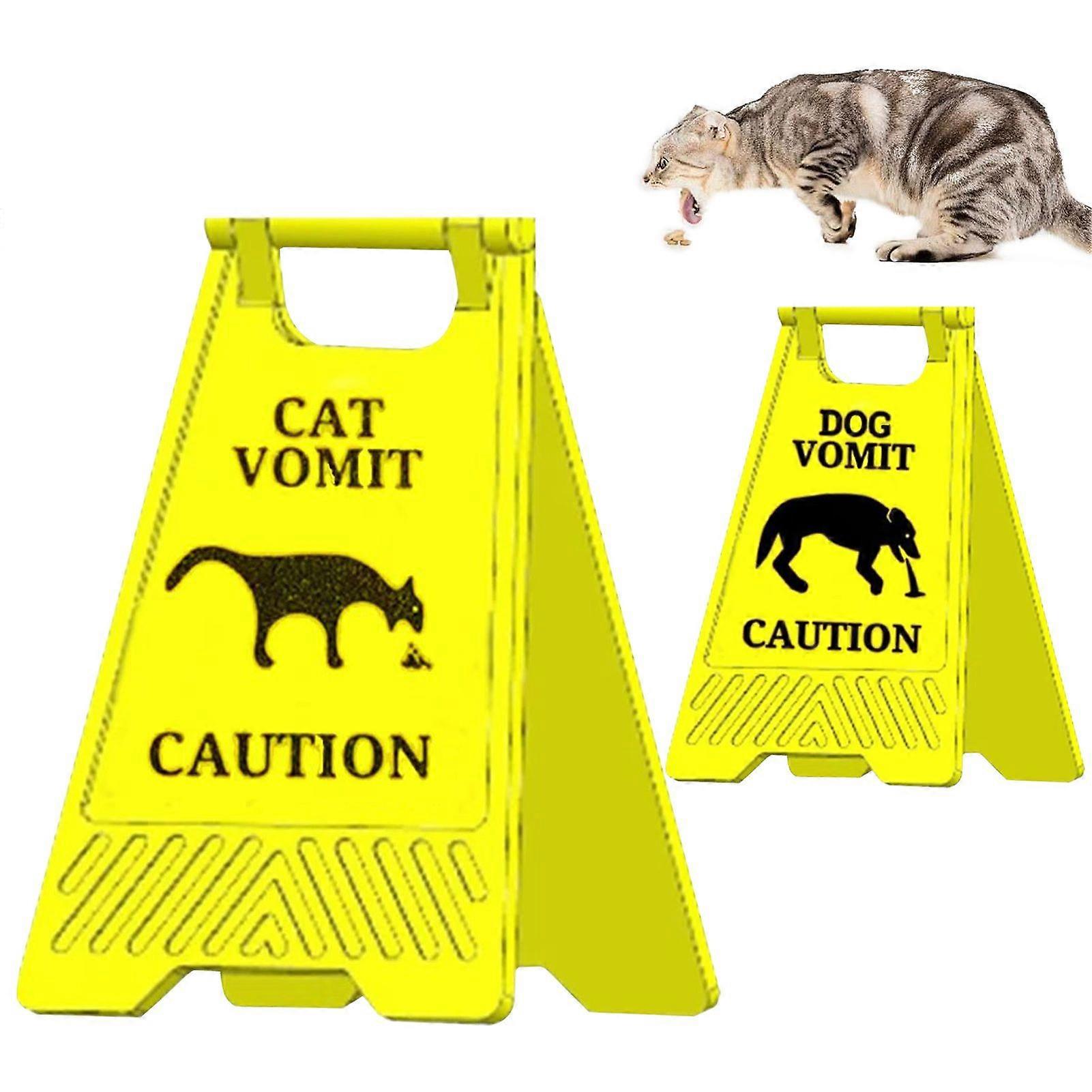 Cat Vomit Sign 3.9 Inch 3D Printed Warning Sign for Cat Dog Vomit Cat ...