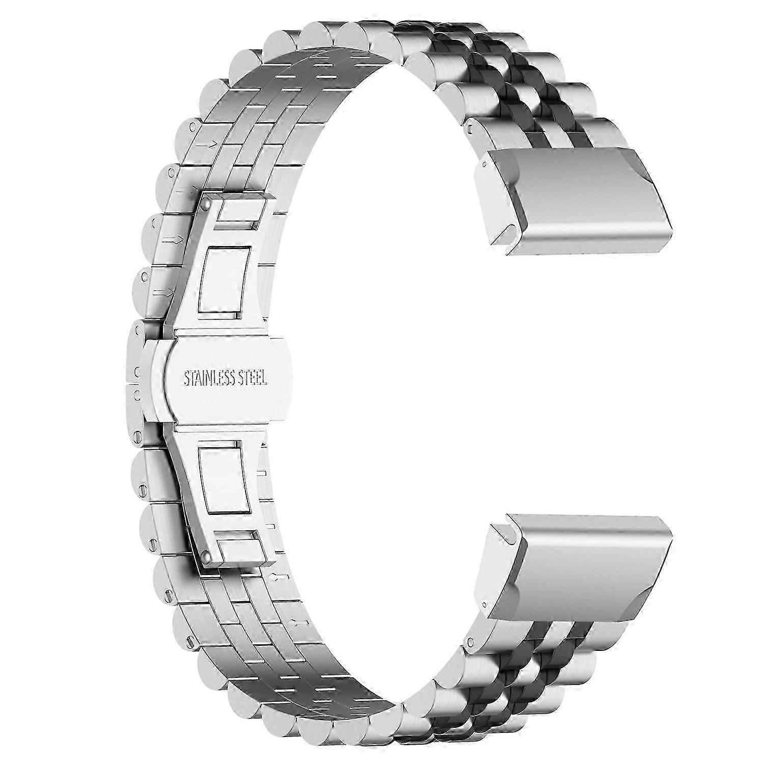 For Garmin Fenix 7S/6S/5S Stainless Steel 5 Beads Watch Strap ...