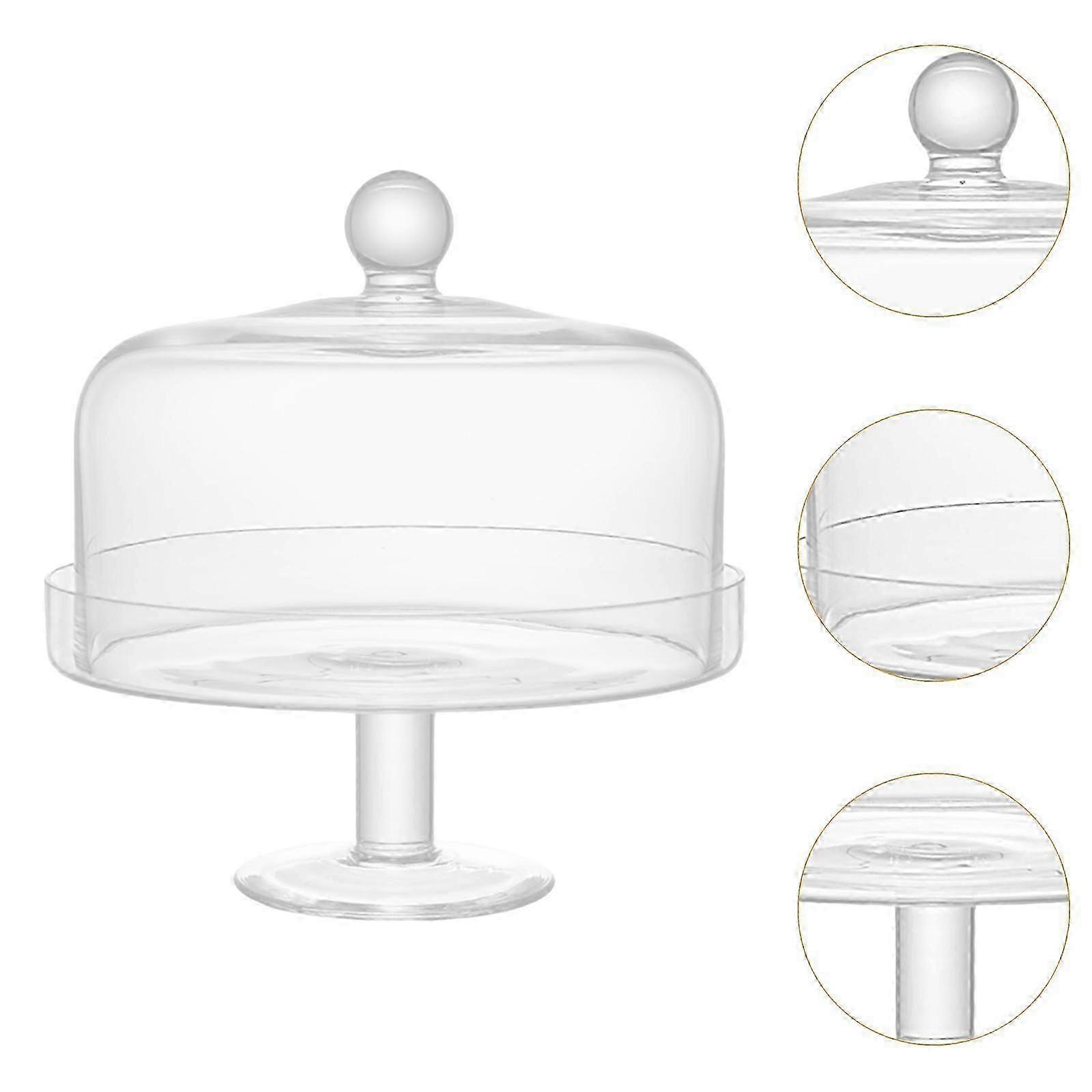 Round Cake Plate with Dome Lid for Festive Party and Birthday | Fruugo UK