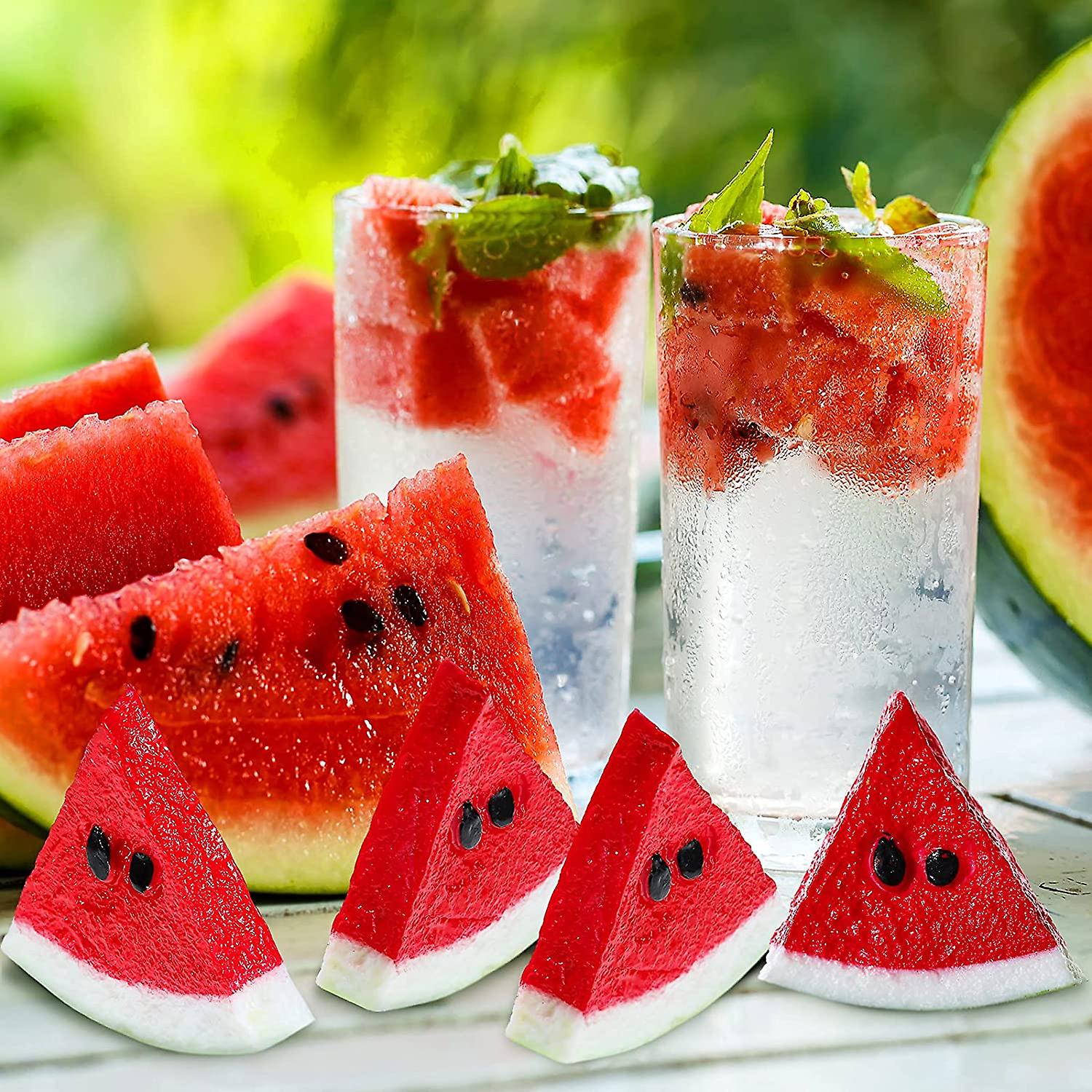 12 Pieces Fake Watermelon Artificial Watermelon Slices Realistic Fruit ...