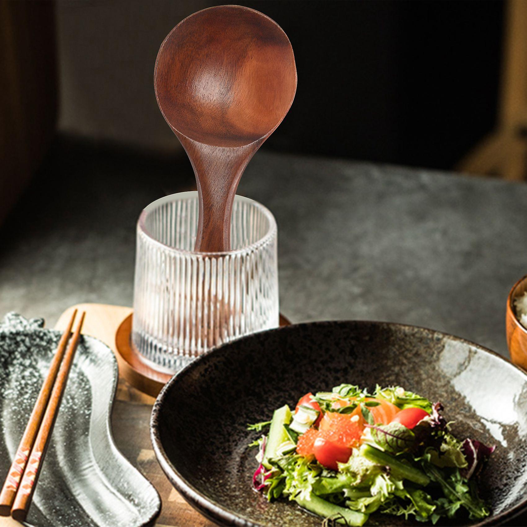 Teak Wood Spoon Natural Solid Wood Rice Spoon Wooden Rice Paddle Big ...