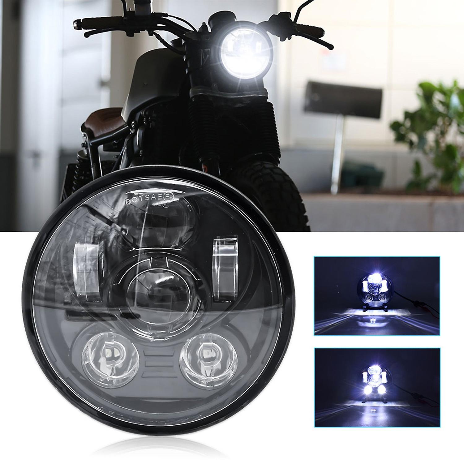 5-3/4'' 5.75 inch Motorcycle LED Headlight with High Low Beam White ...