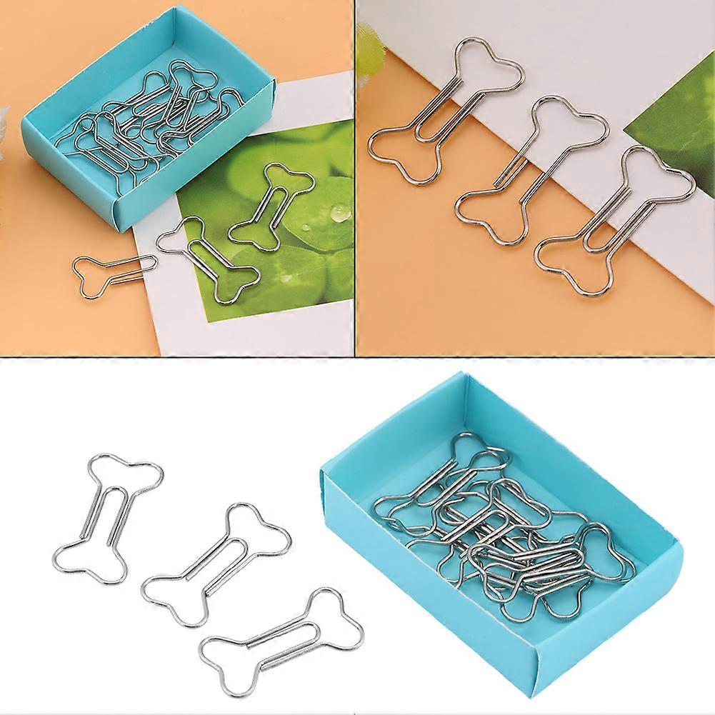 12 Pcs Creative Bone Shape Paper Clips Funny Bookmark Marking Document ...