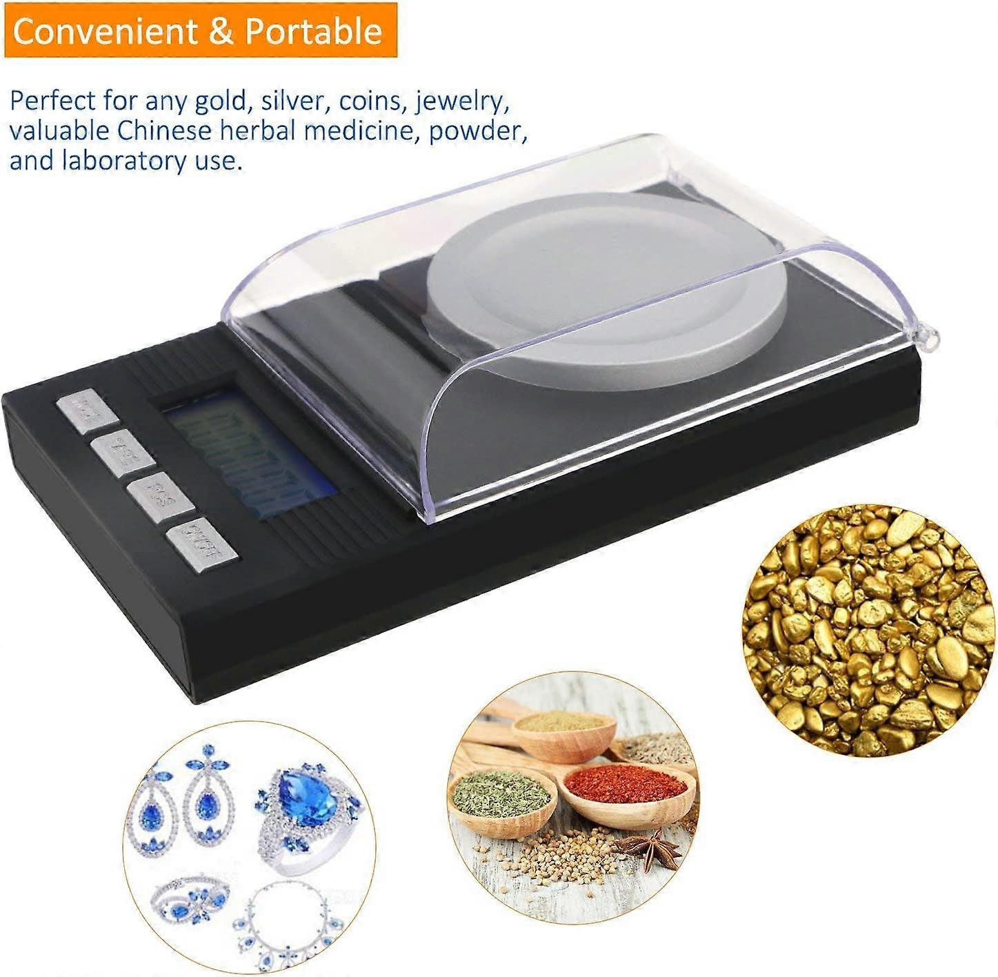 Precision Pocket Scale, Jewelry Scales 50 X 0.001G Digital Scale Kitchen Scale With Lcd Display ...