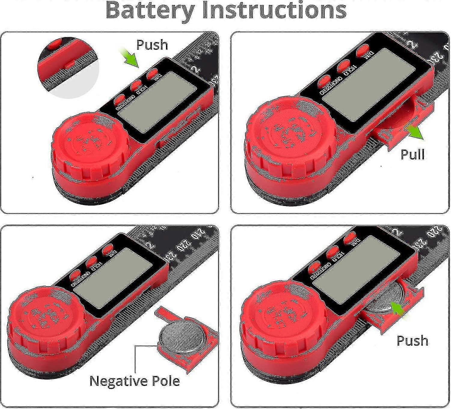 2 In 1 Digital Protractor 0~360 Ruler 0~300mm Inch And Metric Digital ...