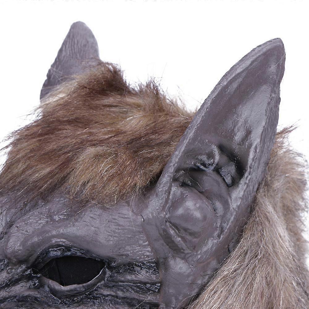 Halloween Creepy Rubber Animal Mane Werewolf Wolf Head Mask Head ...