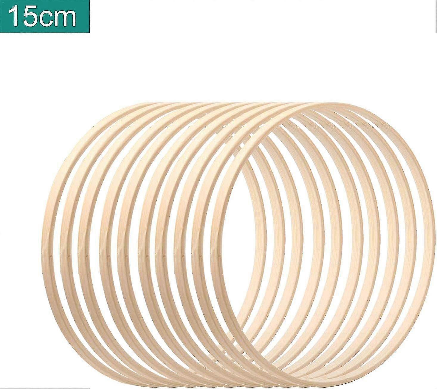 10/12 Pcs Bamboo Floral Hoop Wreath, Wooden Hoop Wreath Ring Macrame ...