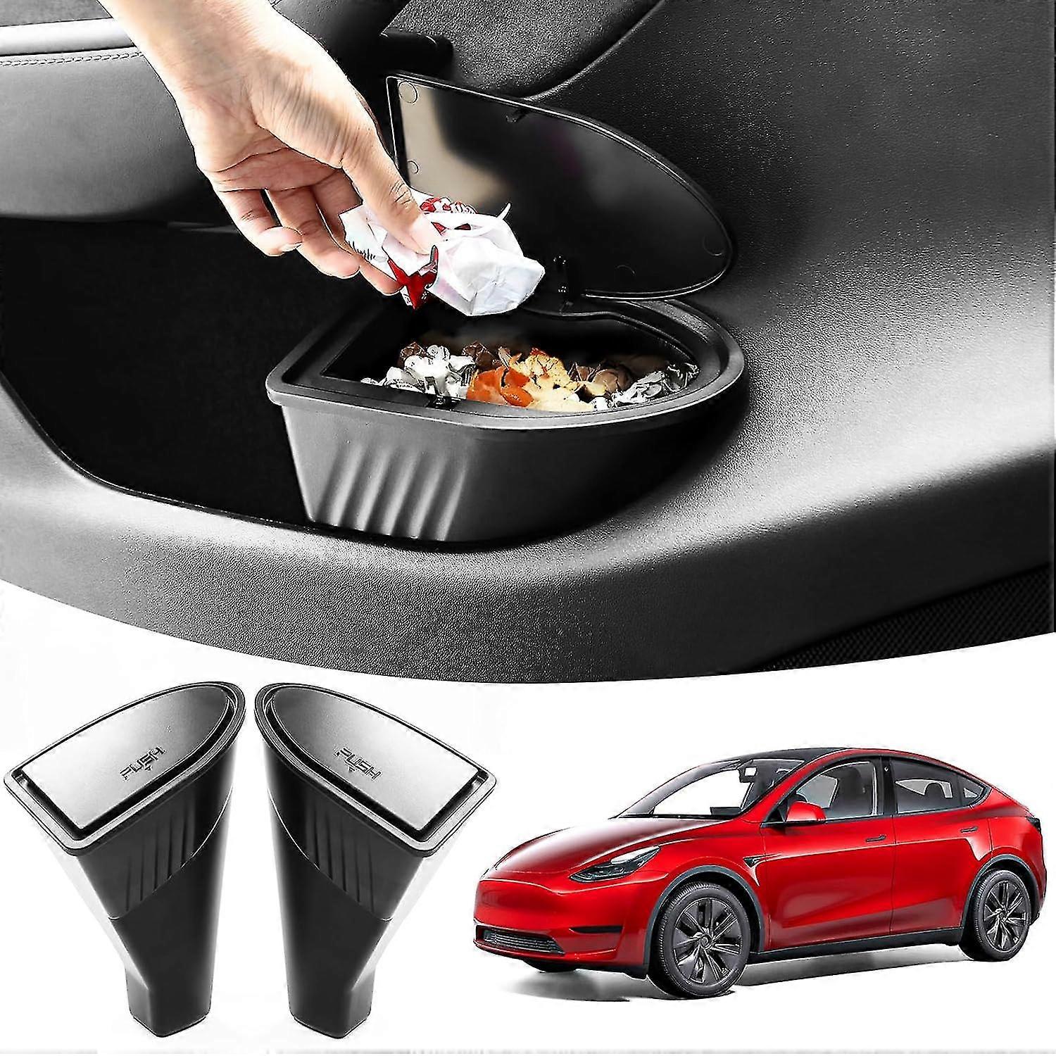 2pcs Tesla Trash Can Compatible For Model Y Car Door Garbage Can, Trash ...