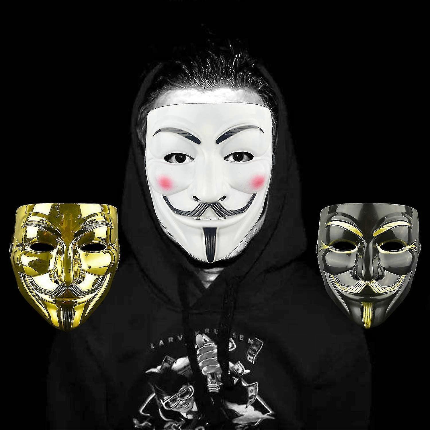 3 Pack V For Vendetta Mask Adults/kids Guw Fawkes Mask Anonymous Mask ...