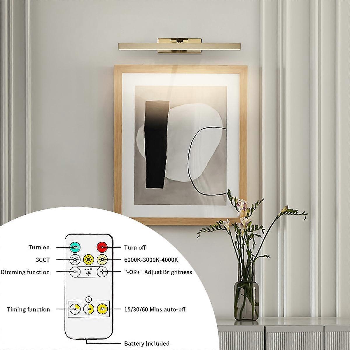 Battery Operated Picture Light Wireless Gallery Light with Remote ...