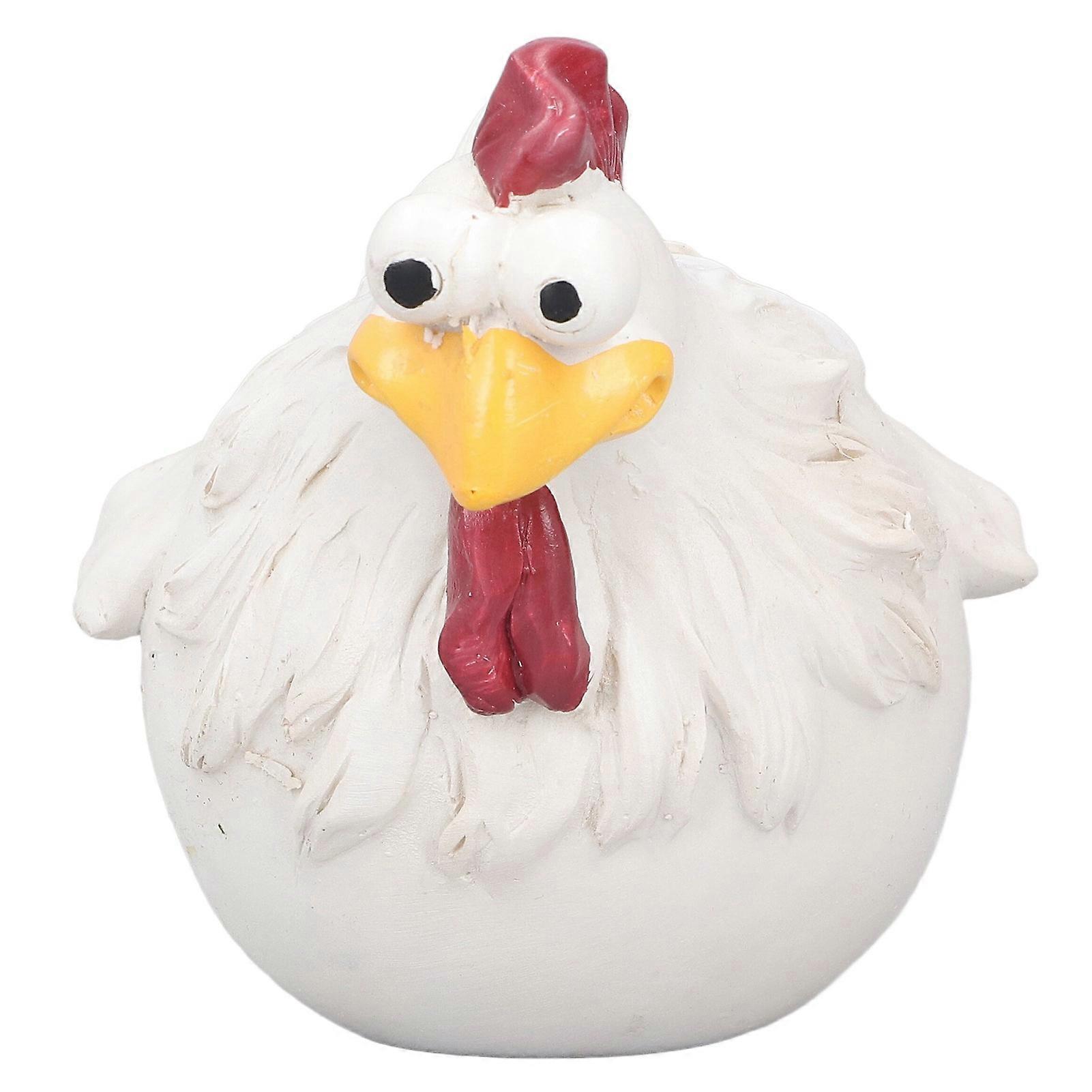 Big Eye Chicken Ornaments Funny Chicken Statues for Garden Stairs Farm ...