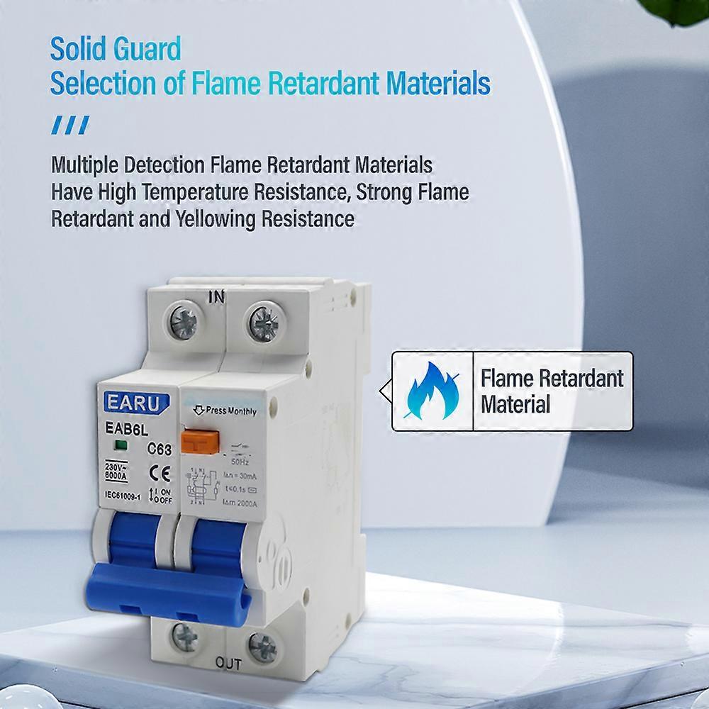 AC230V MCB Leakage Protector RCBO Overload Short Circuit Protection 2P ...