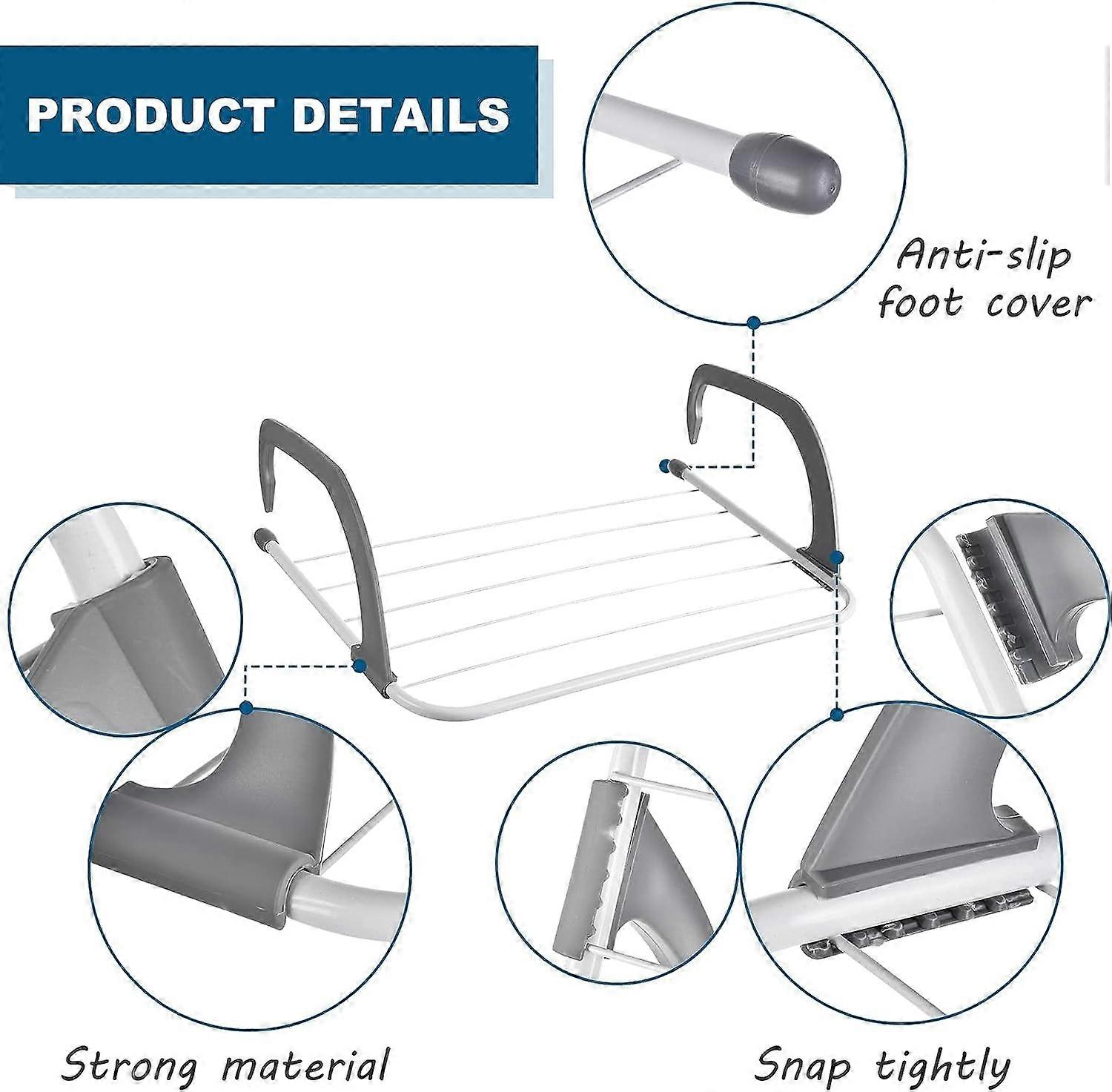 New product,5 Pole Radiator Folding Clothes Rack Radiator Towel Rack ...