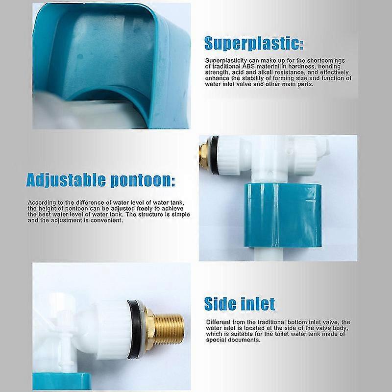 Side Entry Toilet Inlet Valve Cistern Fittings G1/2 Adjable Float Ing ...