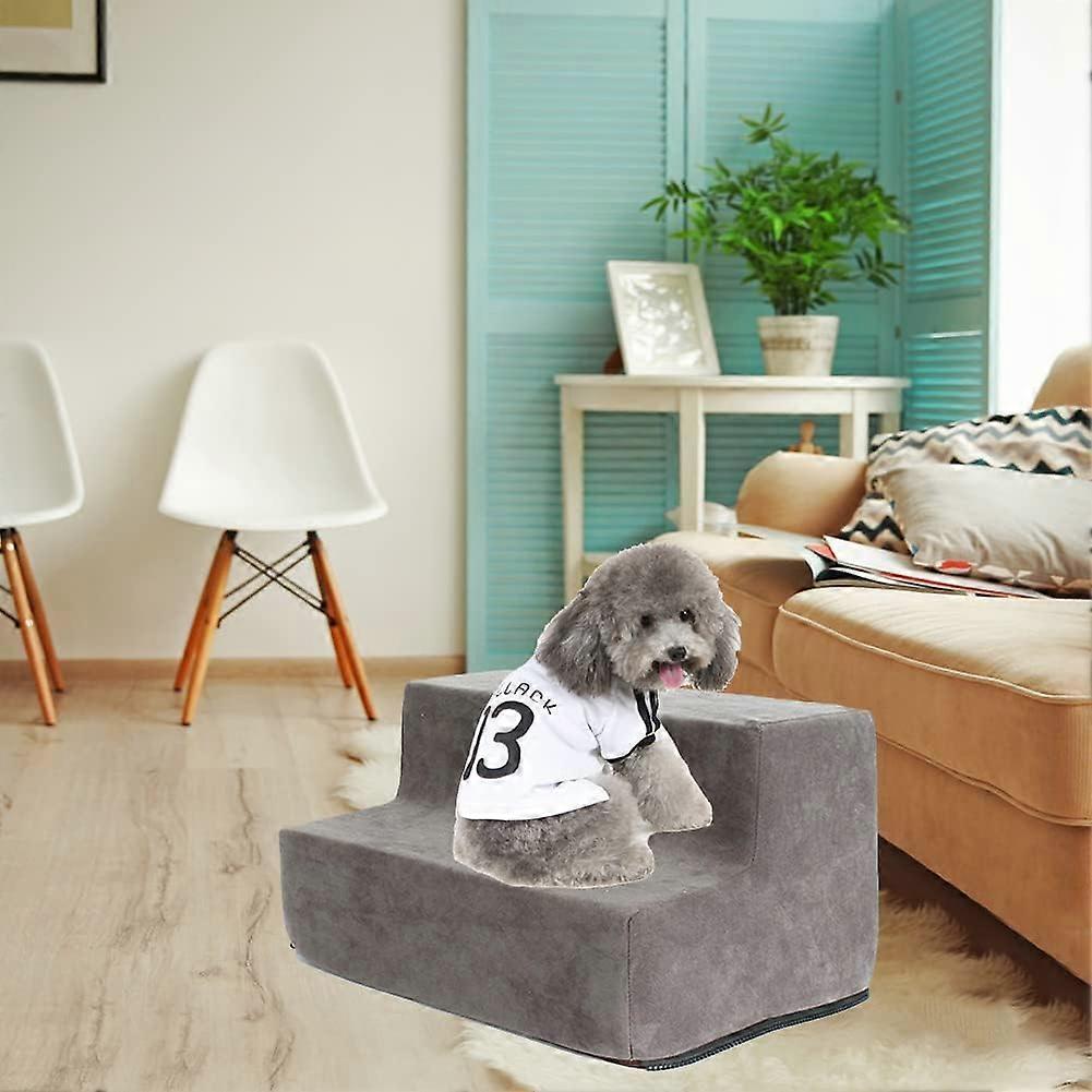 Dog Stairs - 2-Story Stairs Step Stool Ladder for Dogs - Velvet Holster ...