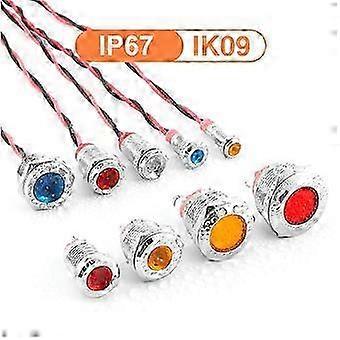 5pcs 12mm 12/24VDC LED Metal Indicator - Waterproof Light Signal Pilot ...