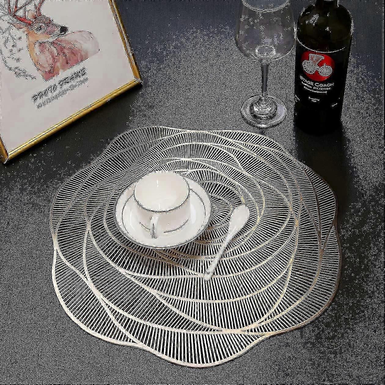 Set Of 6 Washable Pvc Placemats Non-slip Wear-resistant Heat-resistant ...