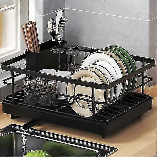 Dish Drying Rack Large Capacity Non-slip Design Stable Auto-drain Easy To Install Space-saving ...