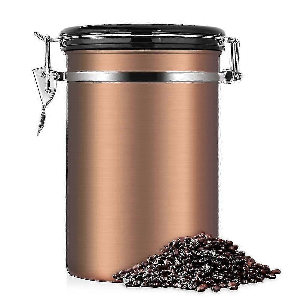 Coffee Container Large Airtight Stainless Steel Black Kitchen Storage ...