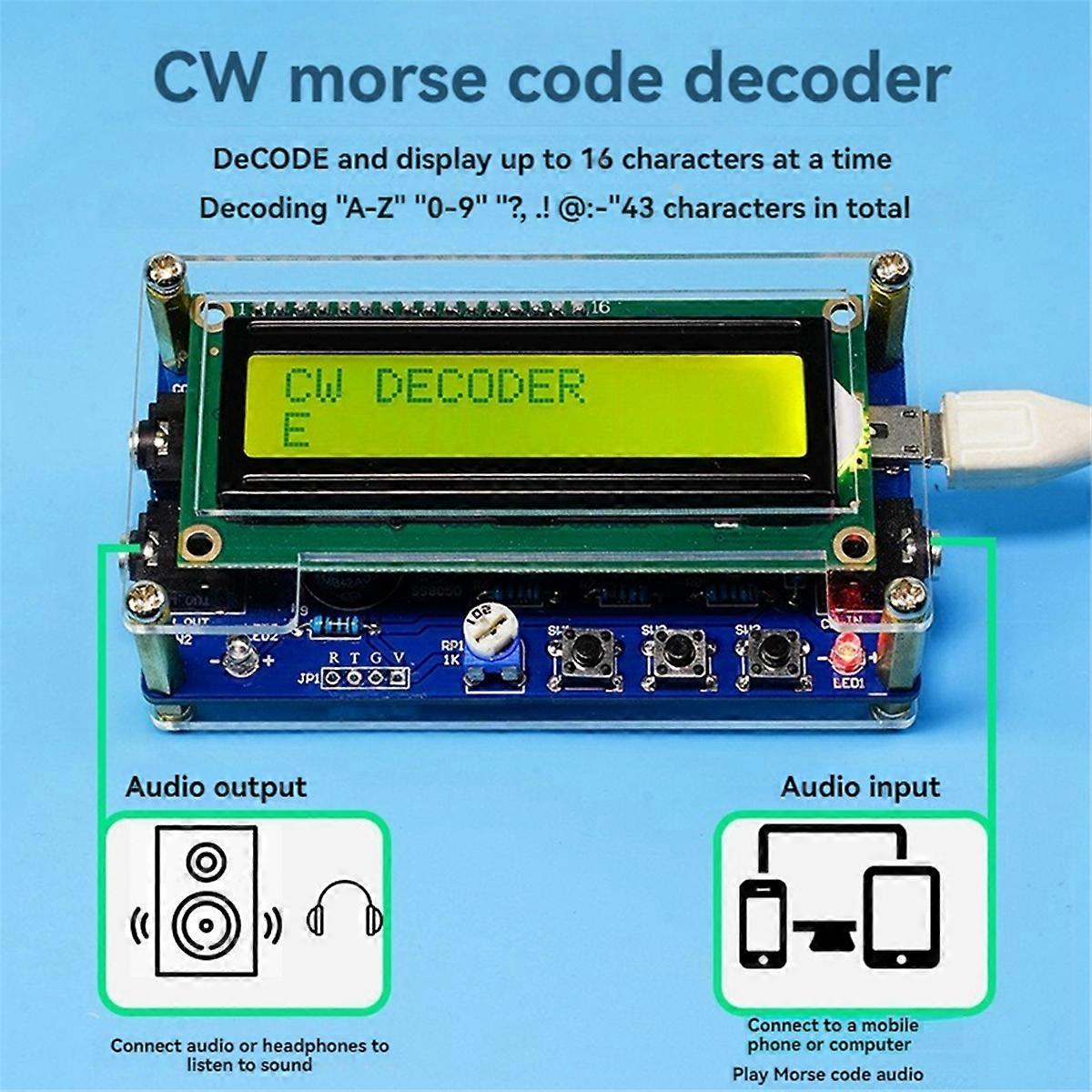 CW Morse Code Decoder DIY Kit CW Trainer Morse Code Decoder DIY ...