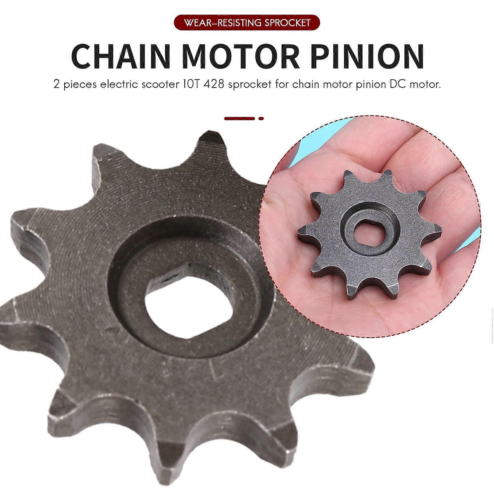 2Pcs Electric Scooter 10T 428 Sprocket for Chain Motor Pinion Gear ...