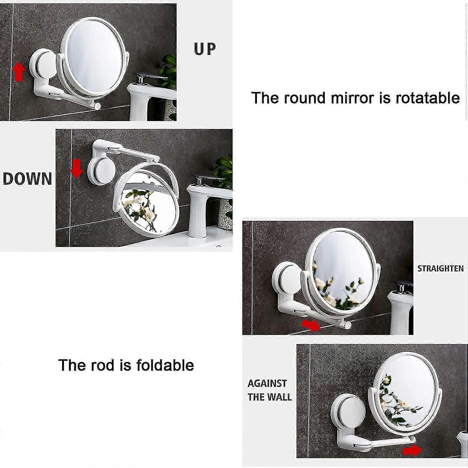 Suction Cup Wall Mirror Bathroom Mirror Makeup Mirror Wall Hanging ...