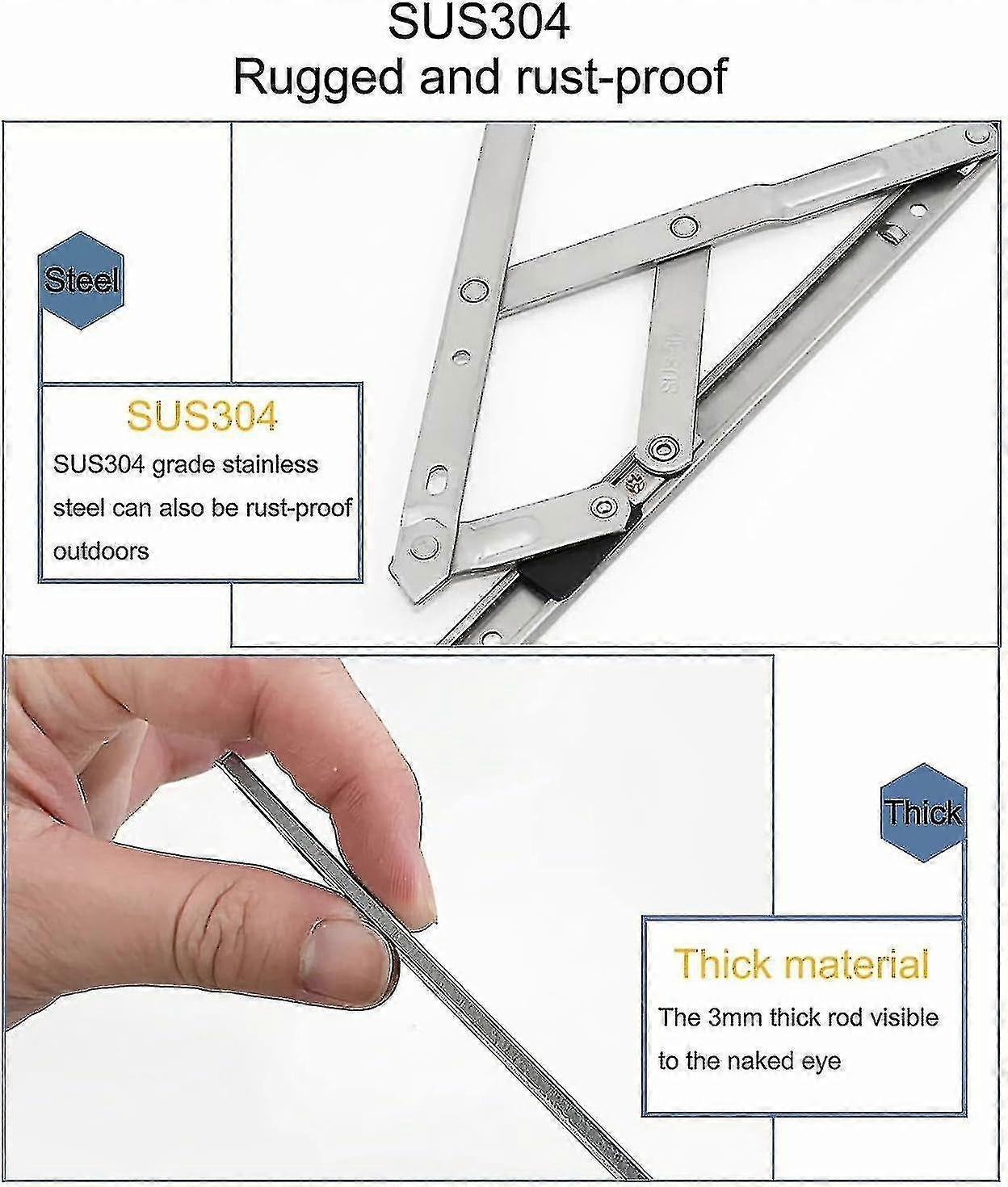 Friction brace hinge for windows stainless steel 12 inch smooth ...