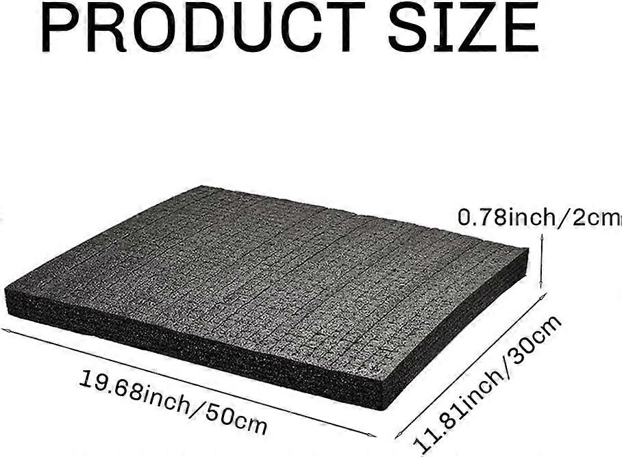 Foam Insert Pack of 2, 50 x 30 x 2 cm Pre-Cut Foam Liner for Tool Box ...