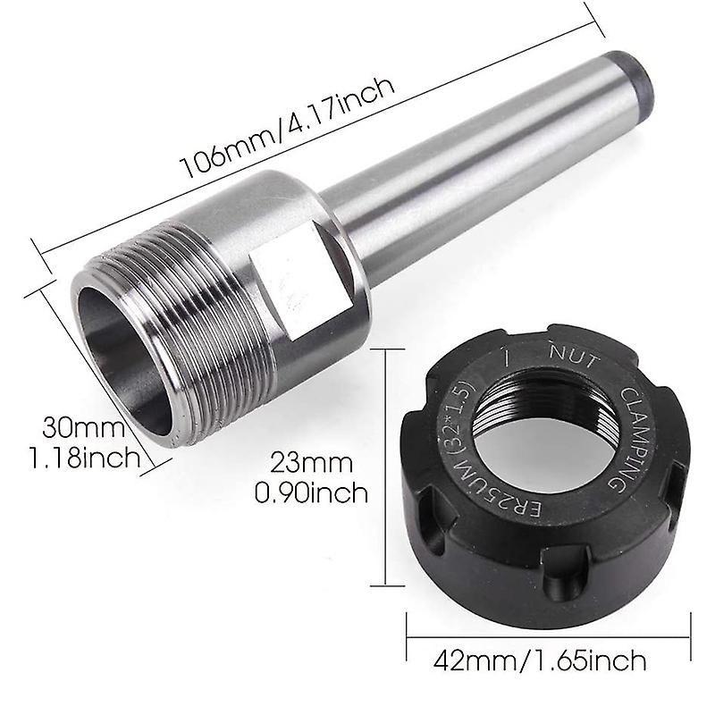 ER25 Collet Set Chuck with MT2 ER25 M10 Motor Extension Rod, CNC ...
