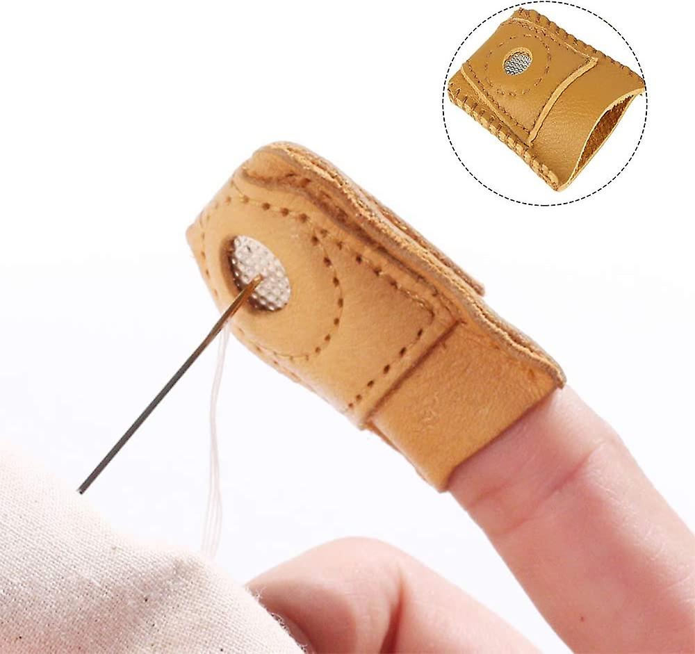 4 Pieces Thimble Finger Protector, Coin Leather Thimble Finger ...