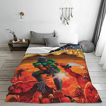 Doom Game Blankets Flannel Print Doom Slayer Portable Super Warm Throw ...