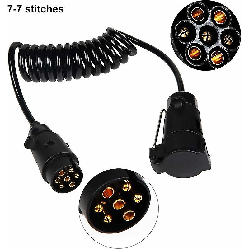 Extension Cables for Trailers 7-7Pin 2M Wiring Caravan Socket Spiral ...