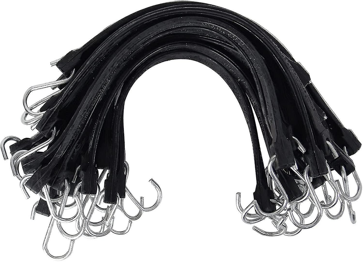 20 Pack 15' Adjustable Rubber Tarp Straps, Epdm Bungee Cords With Hooks ...
