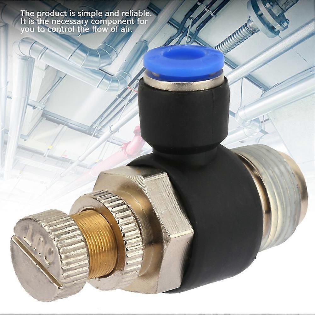 Tube Air Flow Speed Controller Valve 2pcs Pneumatic Fitting Regulator ...
