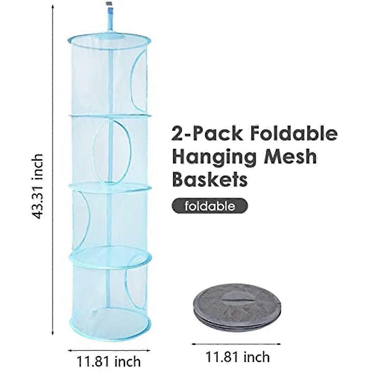 Hanging Mesh Storage Net Hanging Soft Toy Storage 4 Tier Foldable ...