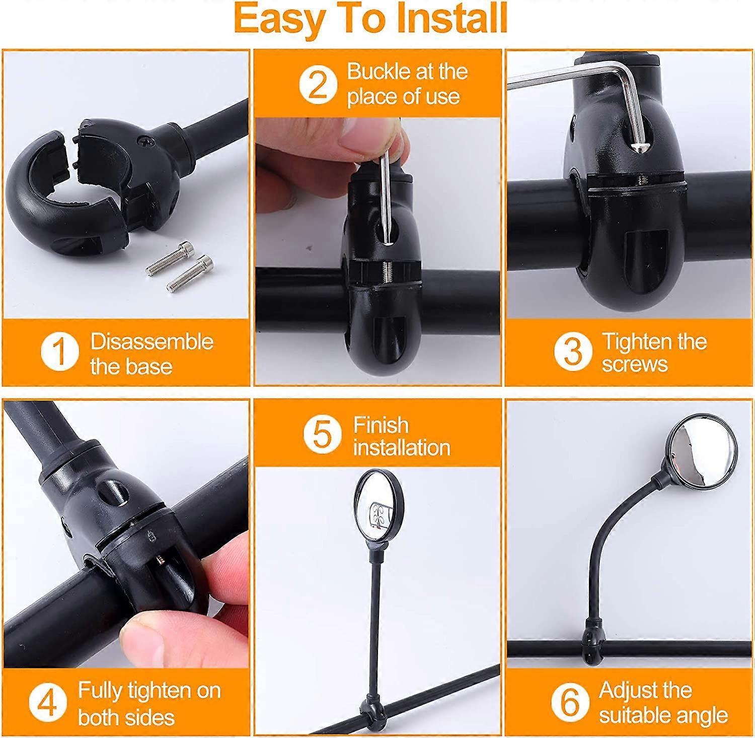 Bike Mirror, Bicycle Mirrors, 1 PCS 360 Degree Adjustable Rotatable ...