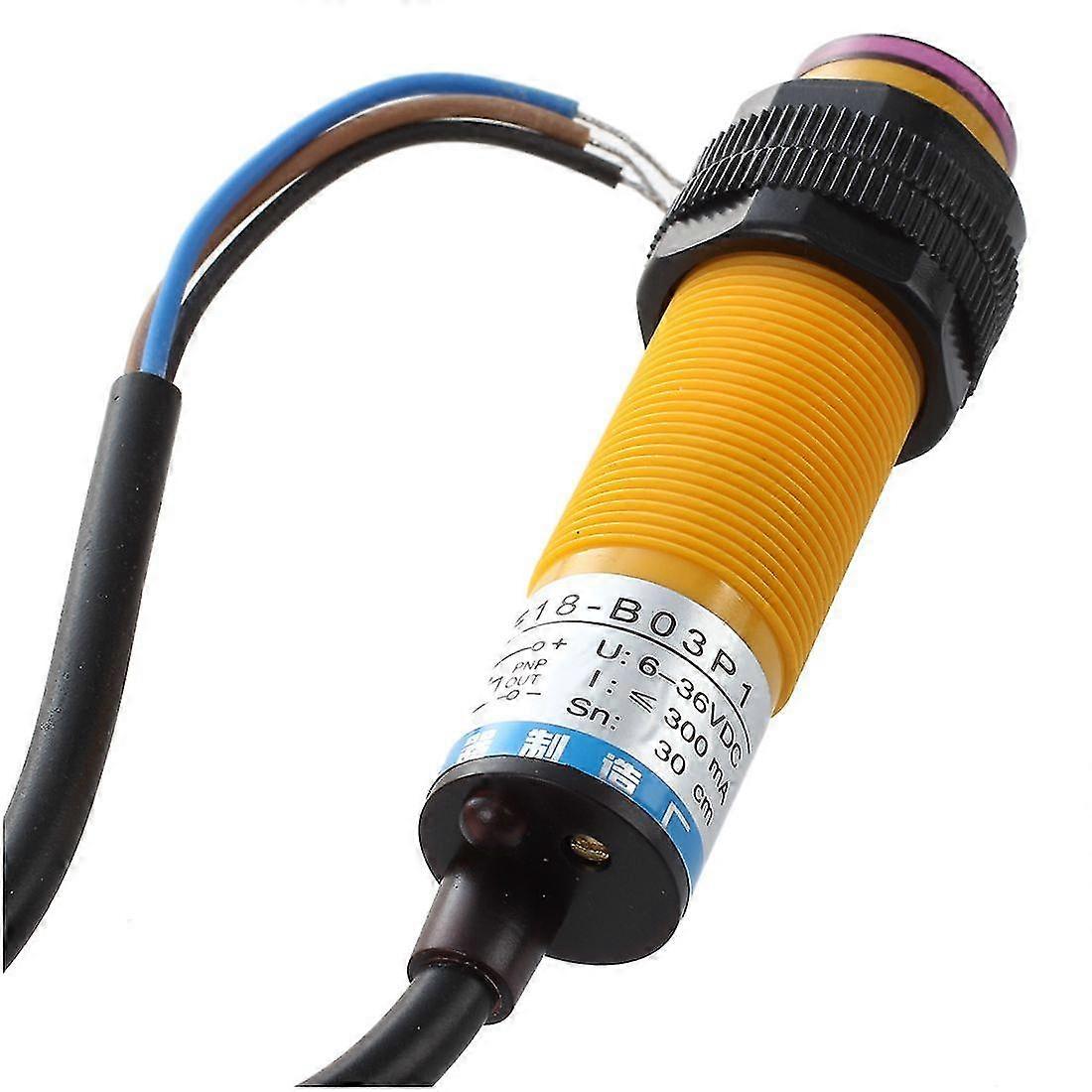 DC 3 Wire 6-36V PNP IR Photoelectric Sensor Switch 30cm E18-B03P1 ...