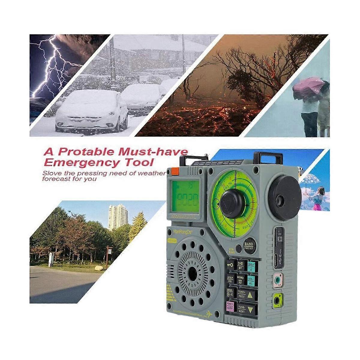 Portable Multiband Radio MF MW SW VHF Aviation Band Maritime Supports T ...