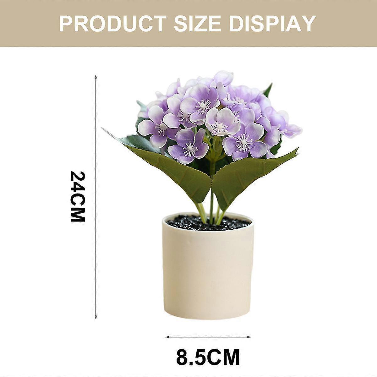 Simulation Hydrangea Bonsai Silk Flower Simulation Green Plant Indoor Decoration Artificial ...