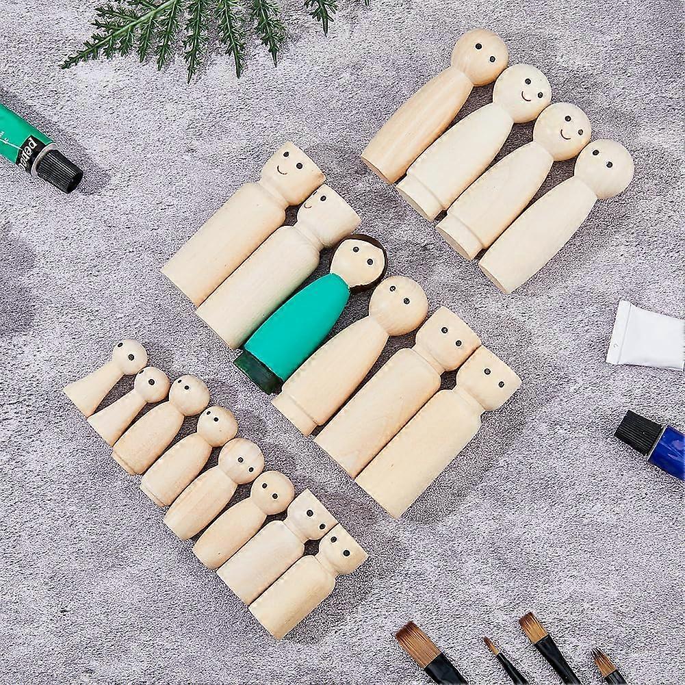 18Pcs 9 Style Wooden Peg Dolls Angel Doll Body Peg Unfinished Blank ...