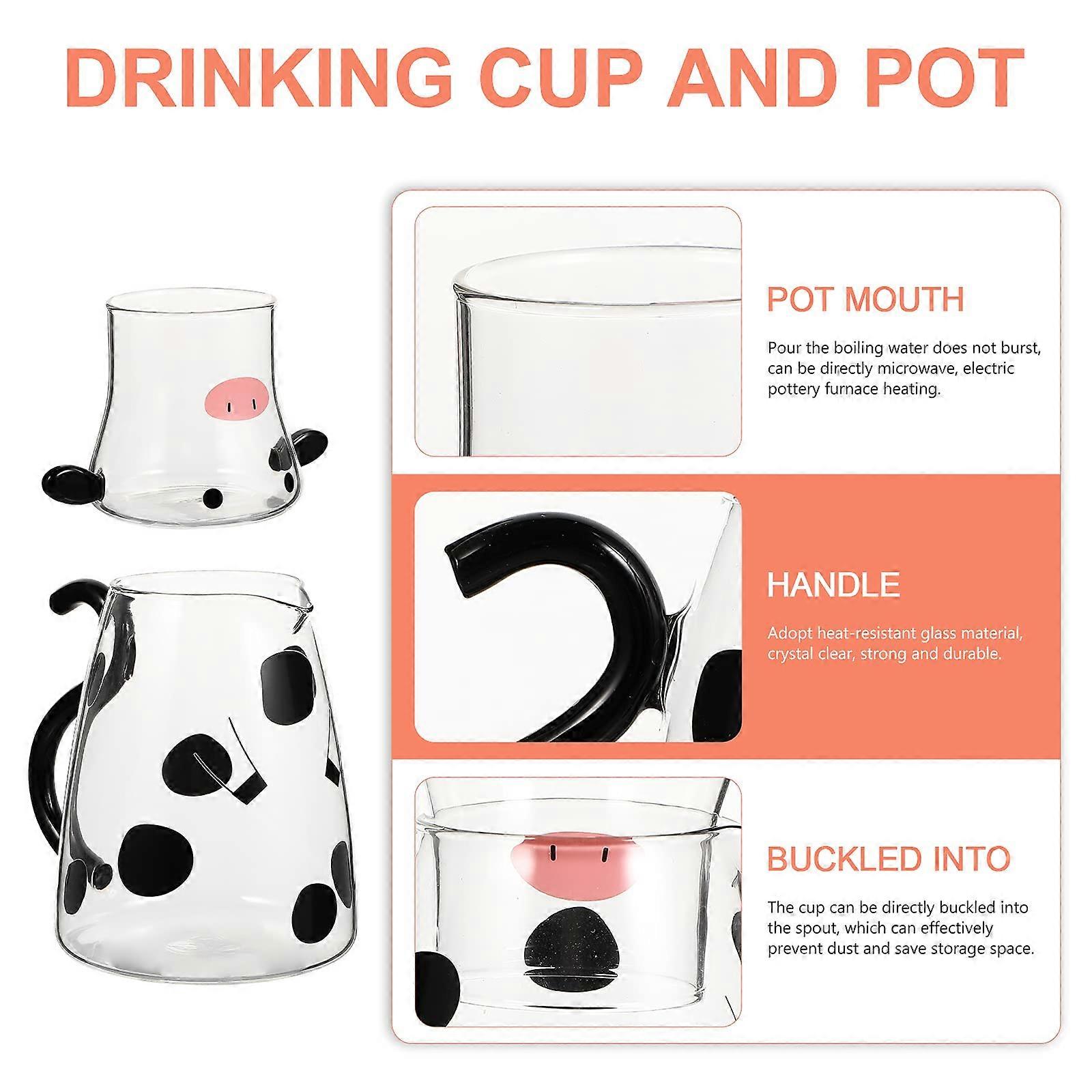 Glass Pitcher Cartoon Bedside Water Carafe Beverage Pitcher Hot Cold ...