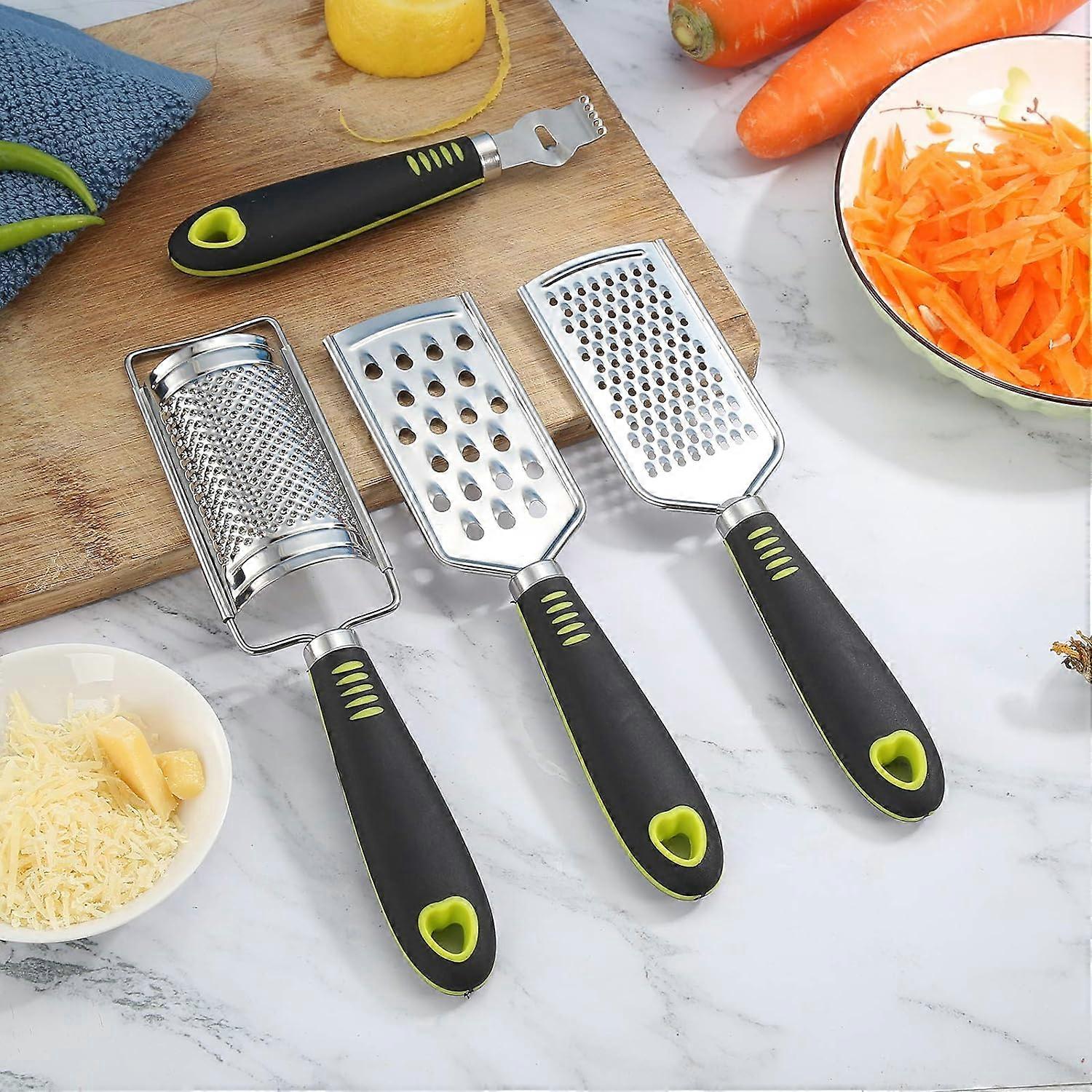 Cheese Grater Set Lemon Zest Grater, Stainless Steel Kitchen Grater for ...