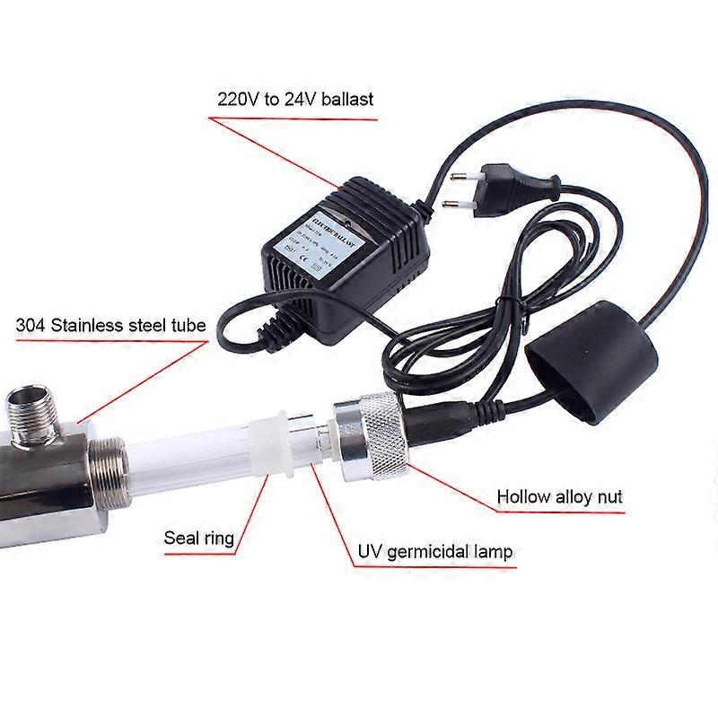110V 220V Stainless Steel UV Water Sterilizer Ultraviolet Tube Lamp ...