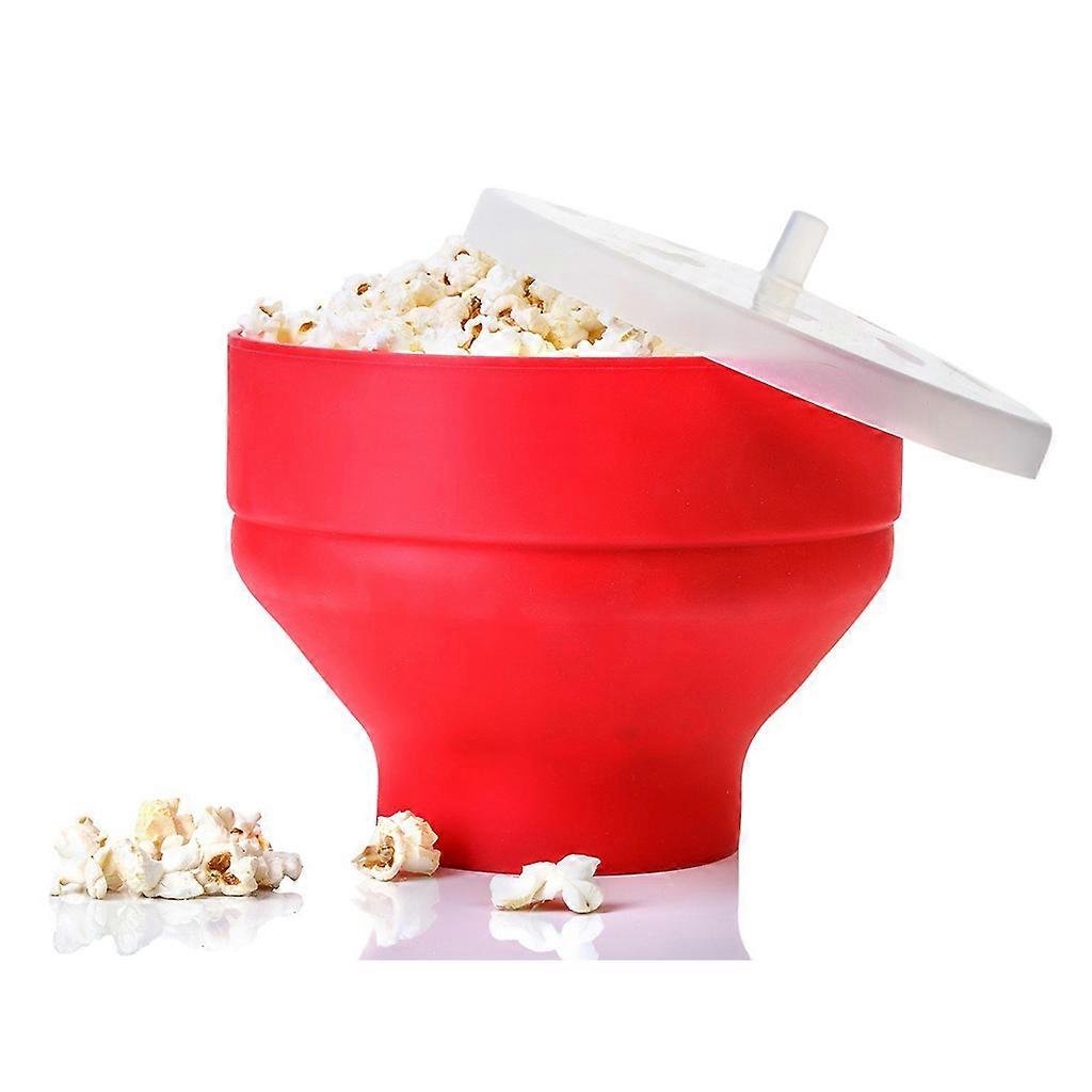Microwave Silicone Popcorn Popper Bowl with Lid Handle Collapsible ...