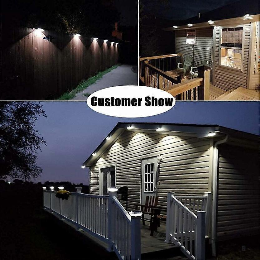 6 Pack 9 LED Solar Gutter Lights, Waterproof Outdoor Solar Gutter ...