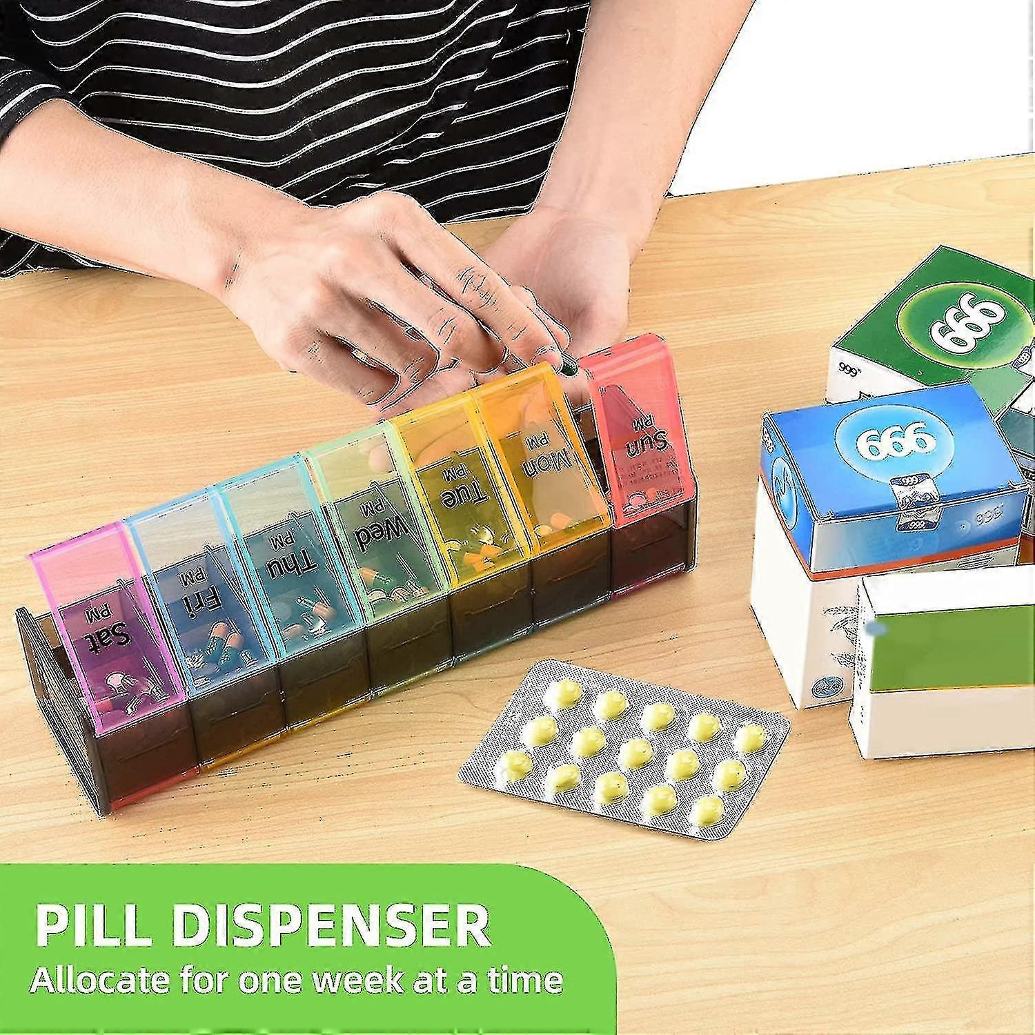 Extra Large Weekly Pill Organizer, 7 Day Am Pm Pill Case With Xxl ...