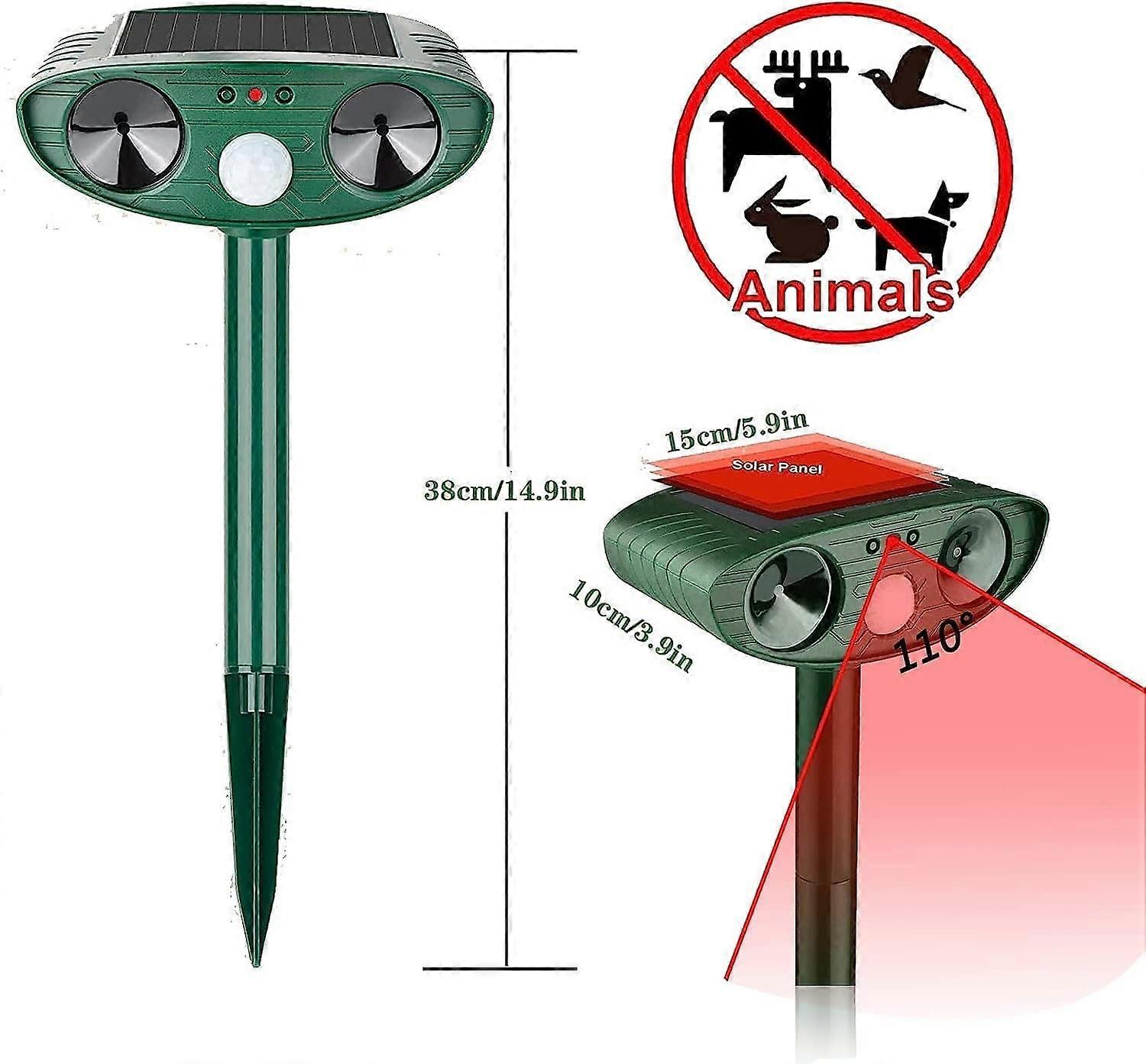 Ultrasonic Rodent Repellent with Motion Sensor, Waterproof Outdoor Cat ...