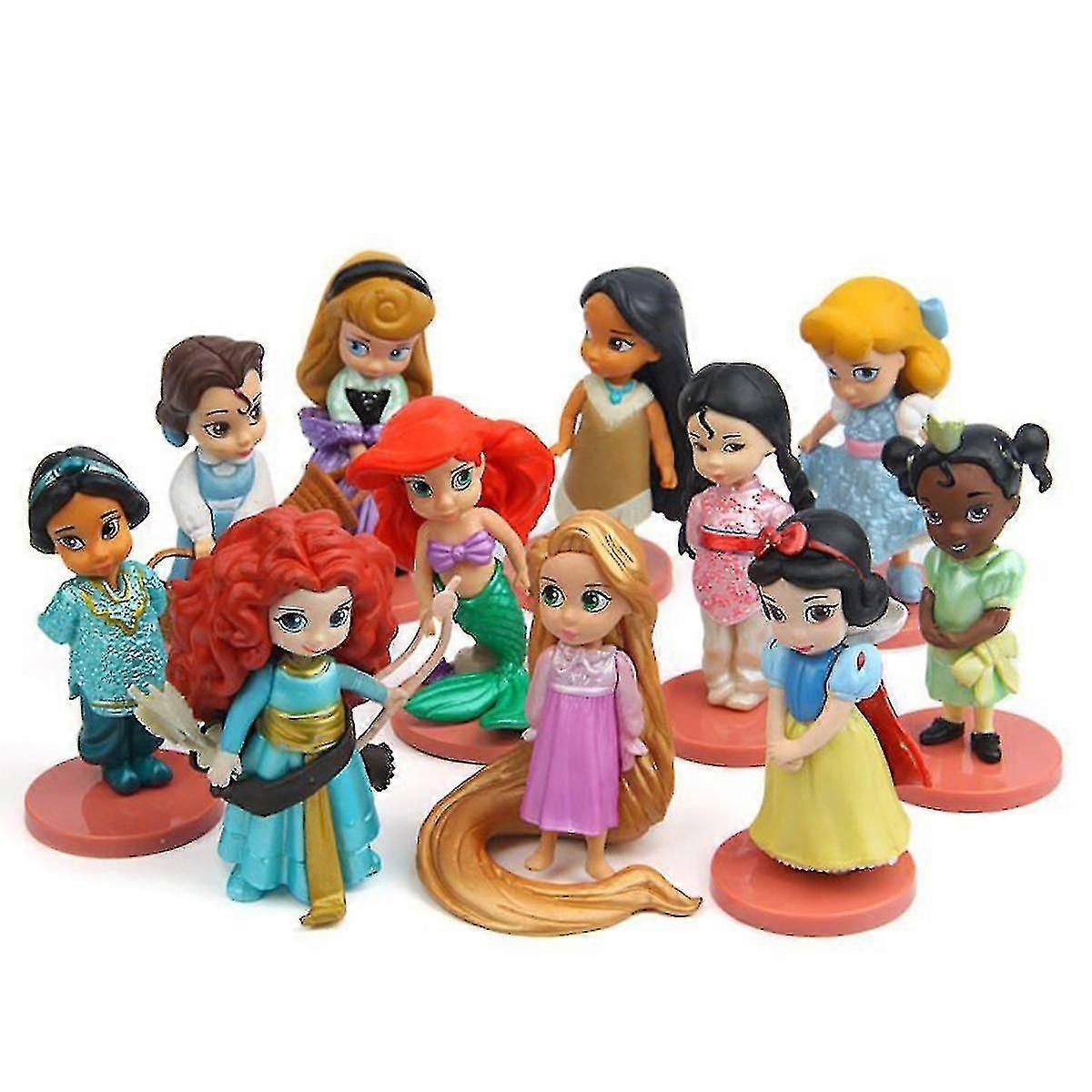 Quality High 11pcs/set Princess Action Figures Toys Rapunzel Snow ...