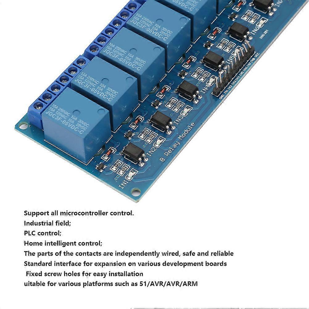 8 Channel Relay Module with Optocoupler Isolation Blue Board PLC Relay ...